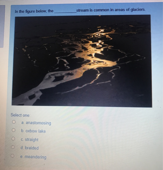 Solved In the figure below, the stream is common in areas of | Chegg.com
