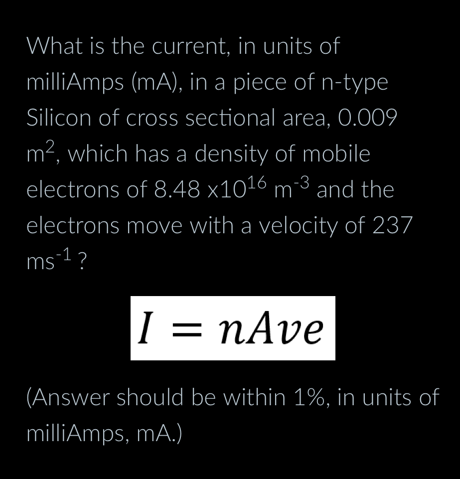 Solved What is the current, in units of milliAmps (mA), ﻿in | Chegg.com