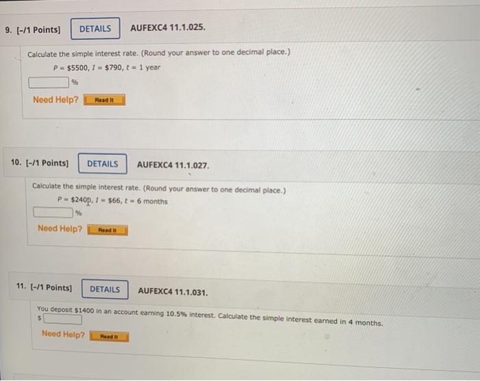 Solved 6. [-/1 Points) DETAILS AUFEXC4 11.1.011. Calculate | Chegg.com