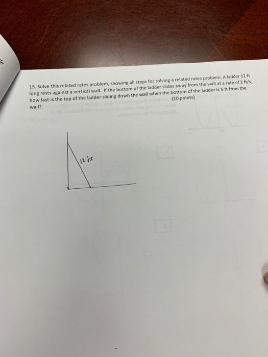 Solved 15. Solve this related rates problem, showing all | Chegg.com