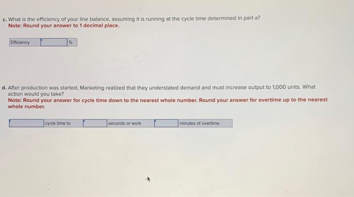 Solved b. Balance the line using the longest task time | Chegg.com