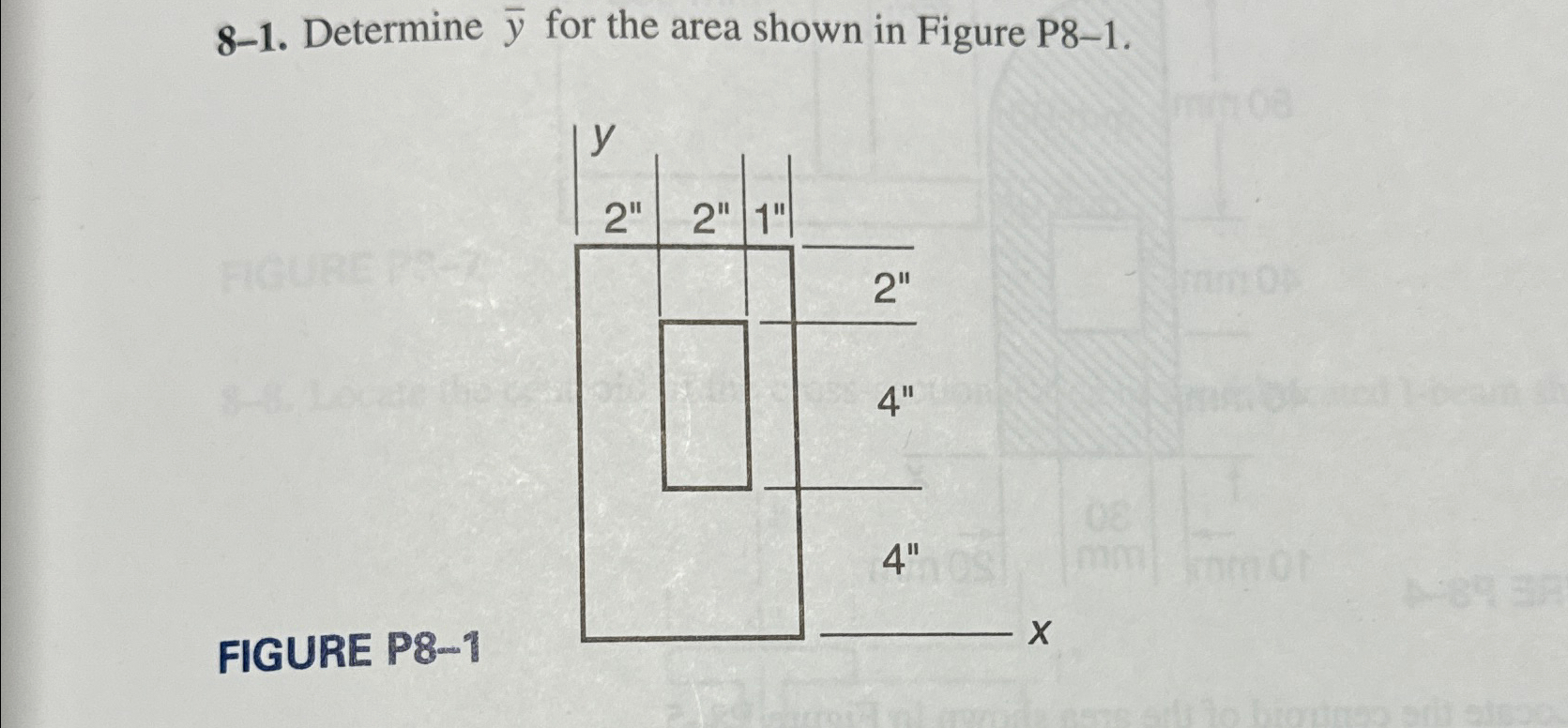 Solved 8-1. ﻿Determine ?bar (y) ﻿for the area shown in | Chegg.com