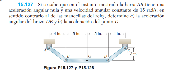 15.127 Si se sabe que en el instante mostrado la | Chegg.com 15.127 Si se sabe que en el instante mostrado la | Chegg.com