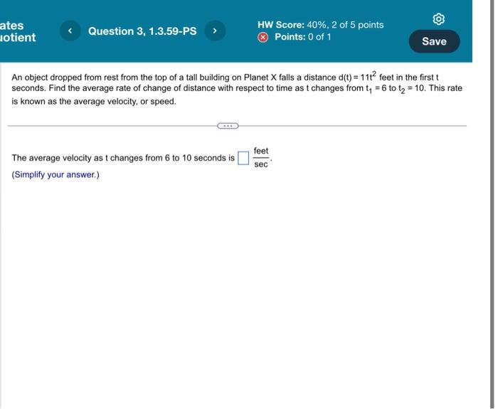 Solved An object dropped from rest from the top of a tall | Chegg.com