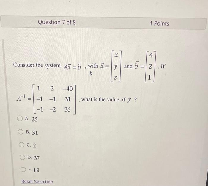 Solved Consider the system Ax=b, with x=⎣⎡xyz⎦⎤ and | Chegg.com