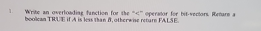 Solved Write an overloading function for the