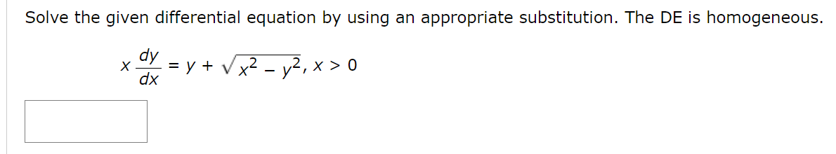 Solved Solve the given differential equation by using an | Chegg.com