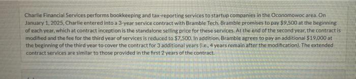 Solved Charlie Financial Services performs bookkeeping and | Chegg.com