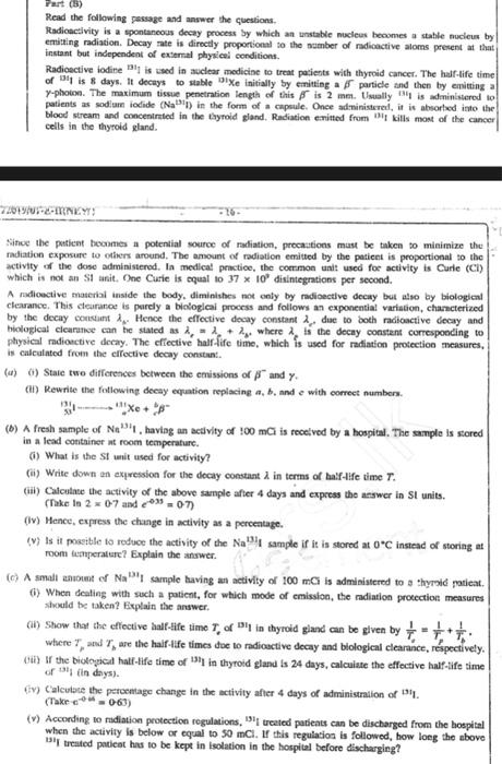 Solved Fart (s) Read the following passage and answer the | Chegg.com