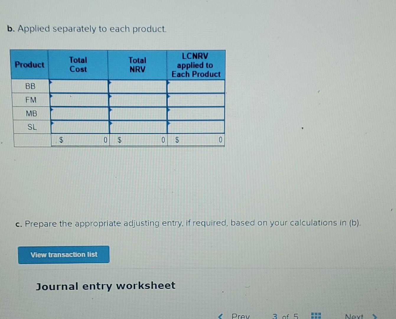 Solved Exercise 6-10 Lower of cost and net realizable value | Chegg.com