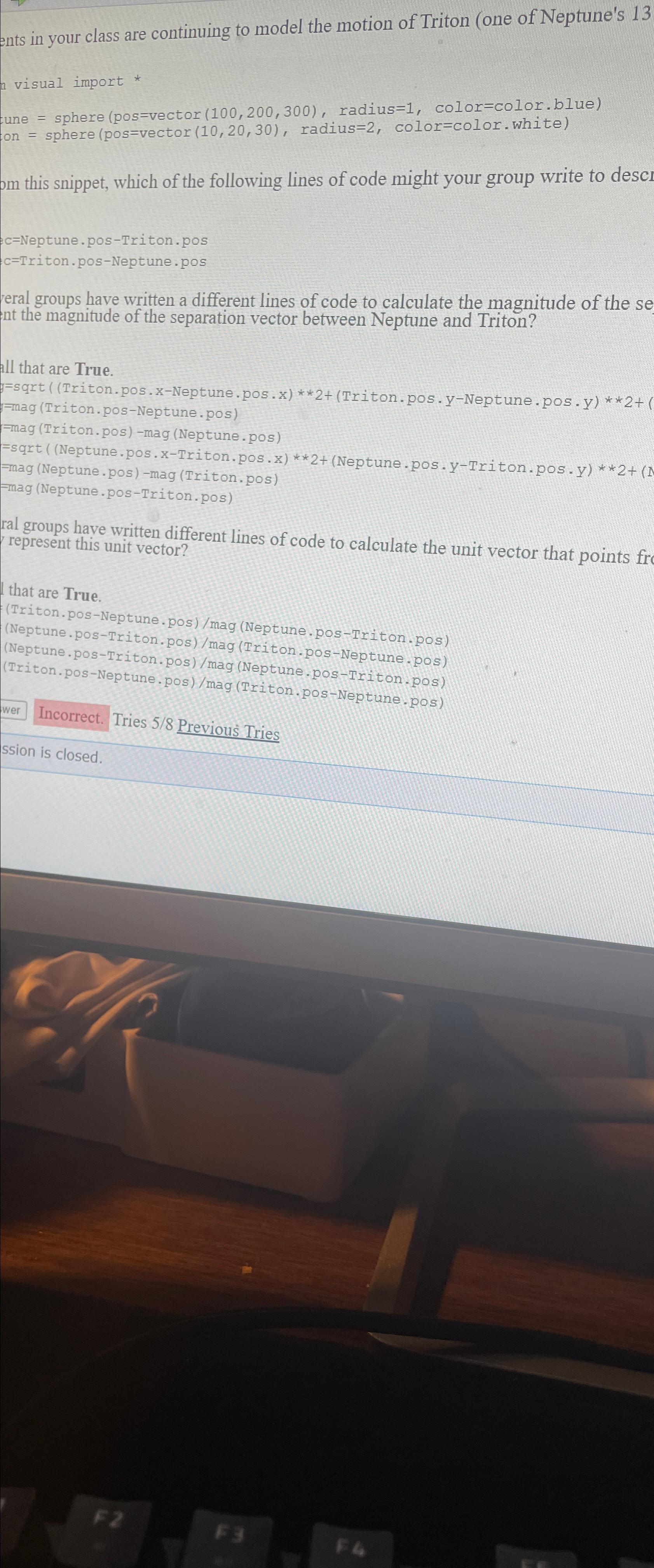 Solved ents in your class are continuing to model the motion | Chegg.com