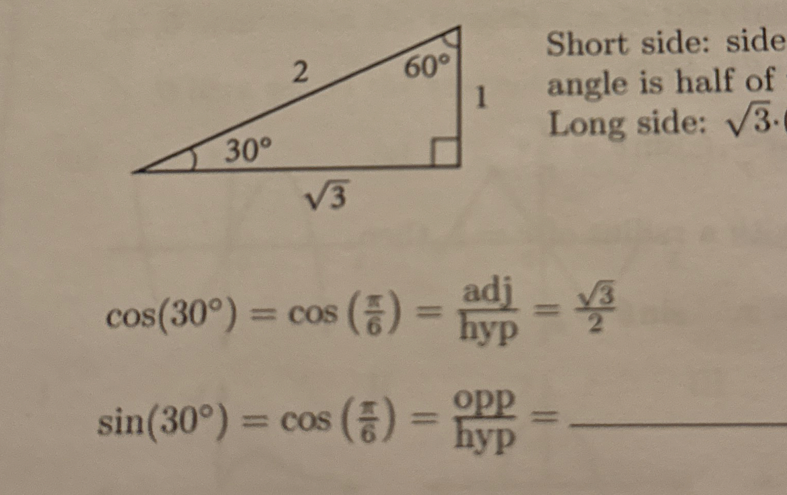 Solved Short side: side angle is half of Long side: | Chegg.com