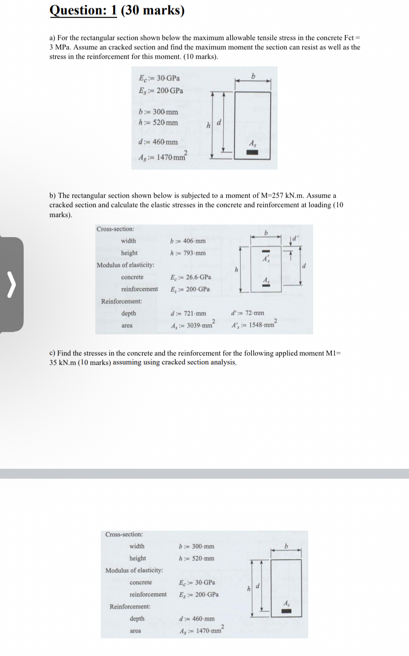 Solved Question: 1 (30 ﻿marks)a) ﻿For the rectangular | Chegg.com