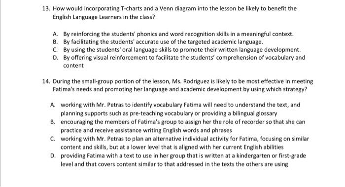 Solved 13. How would Incorporating T-charts and a Venn | Chegg.com