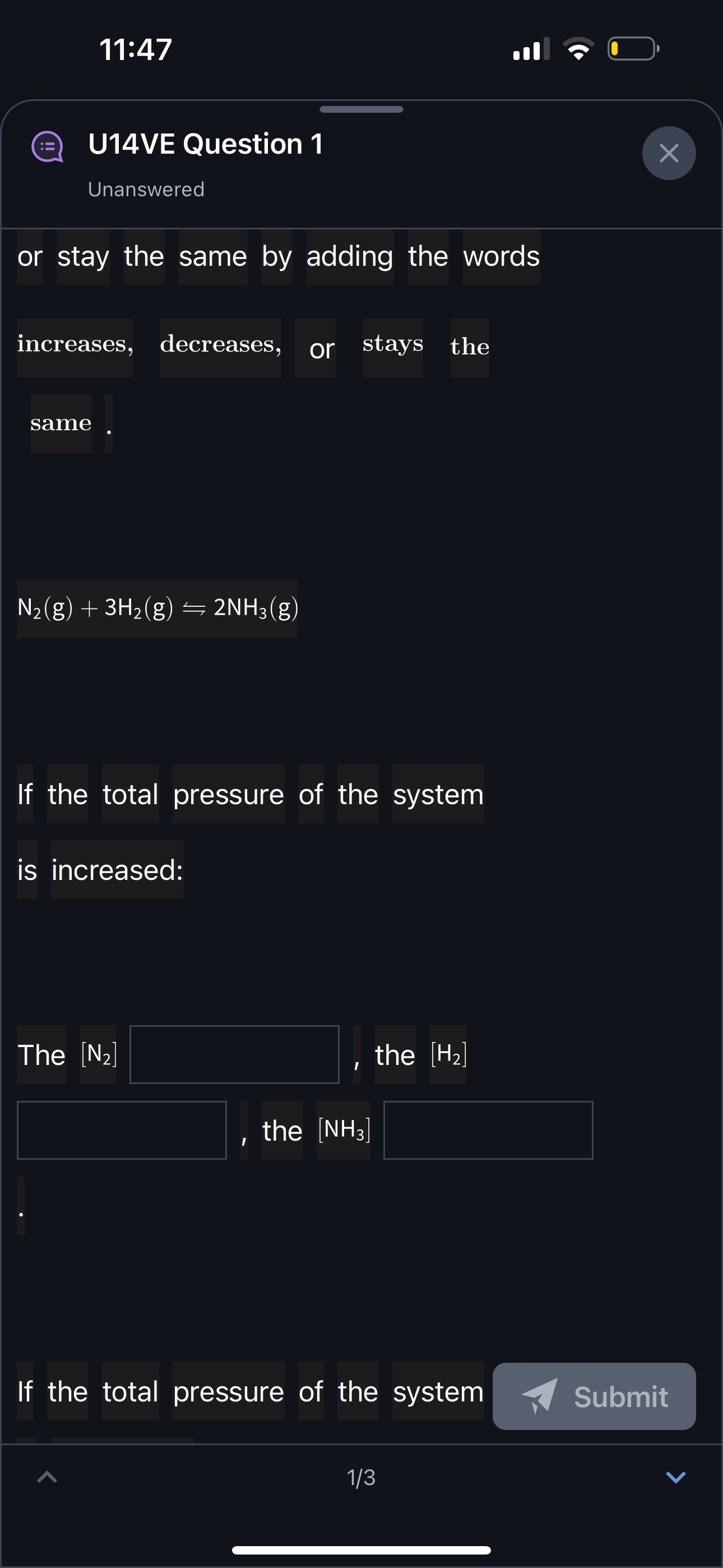 Solved or ﻿stay the same by ﻿adding the wordsincreases, | Chegg.com