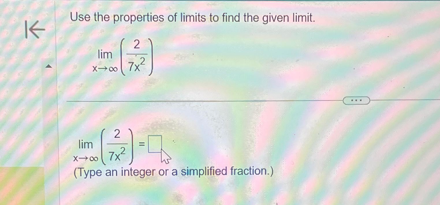 Solved Use the properties of limits to find the given | Chegg.com