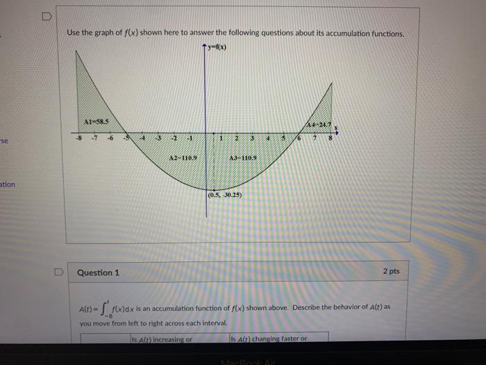 Solved Use the graph of f(x) shown here to answer the | Chegg.com