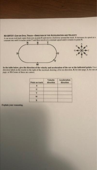 Solved Car on an Oval Track - Direction of acceleration and | Chegg.com
