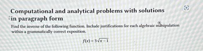 Solved Computational and analytical problems with solutions | Chegg.com