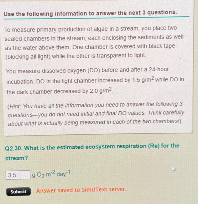 Use the following information to answer the next 3 | Chegg.com