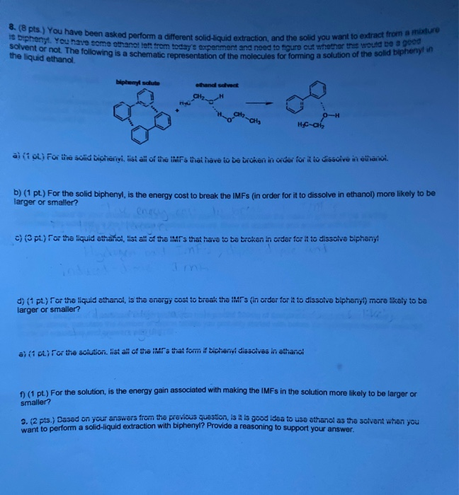 Solved for the solid biphenyl list all the IMFs that have to | Chegg.com