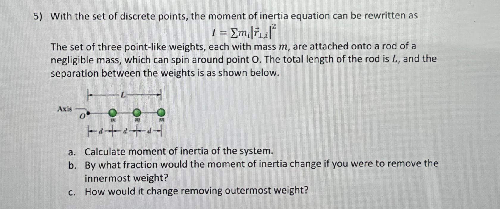 Solved With the set of discrete points, the moment of | Chegg.com