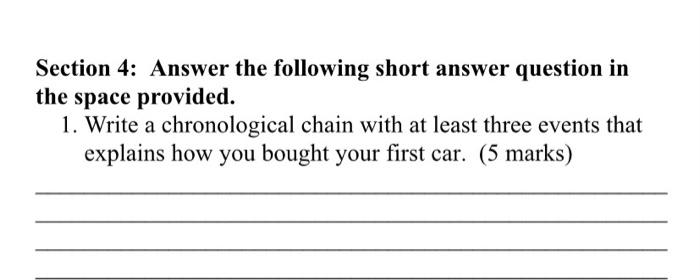 Solved Section 4: Answer the following short answer question | Chegg.com