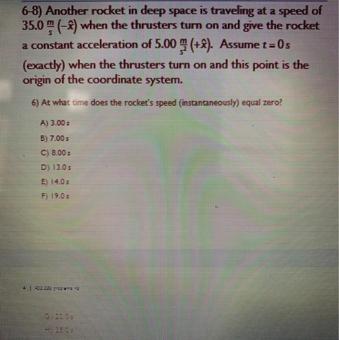 Solved 6-8) Another rocket in deep space is traveling at a | Chegg.com