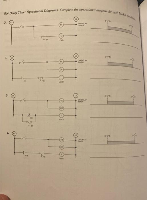 Solved ON-Delay Timer Operational Diagrams. Complete the | Chegg.com