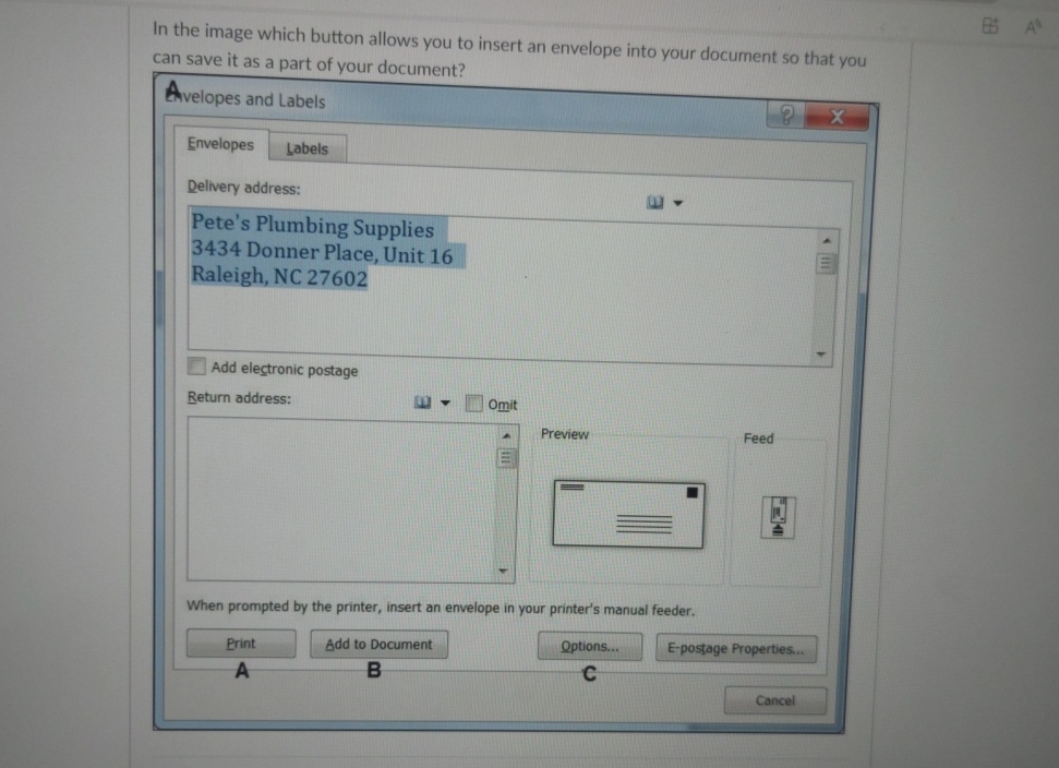 Solved In the image which button allows you to insert an | Chegg.com