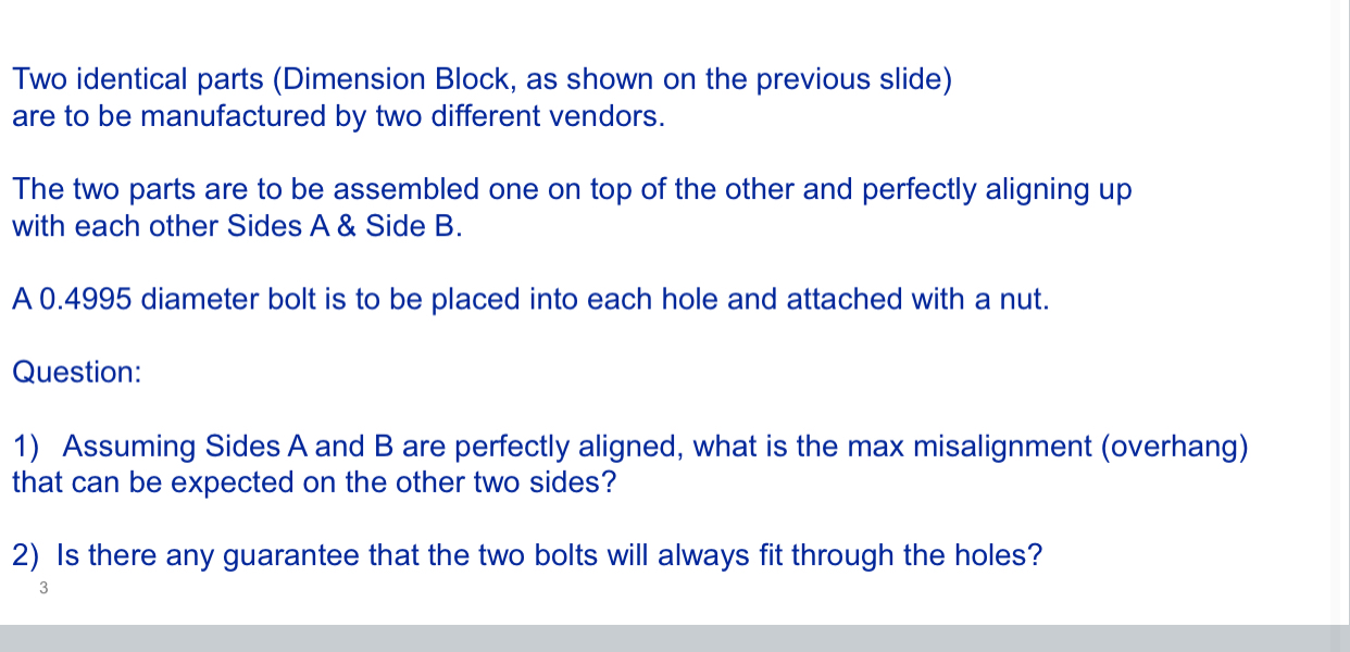 Solved Two identical parts (Dimension Block, as shown on the | Chegg.com