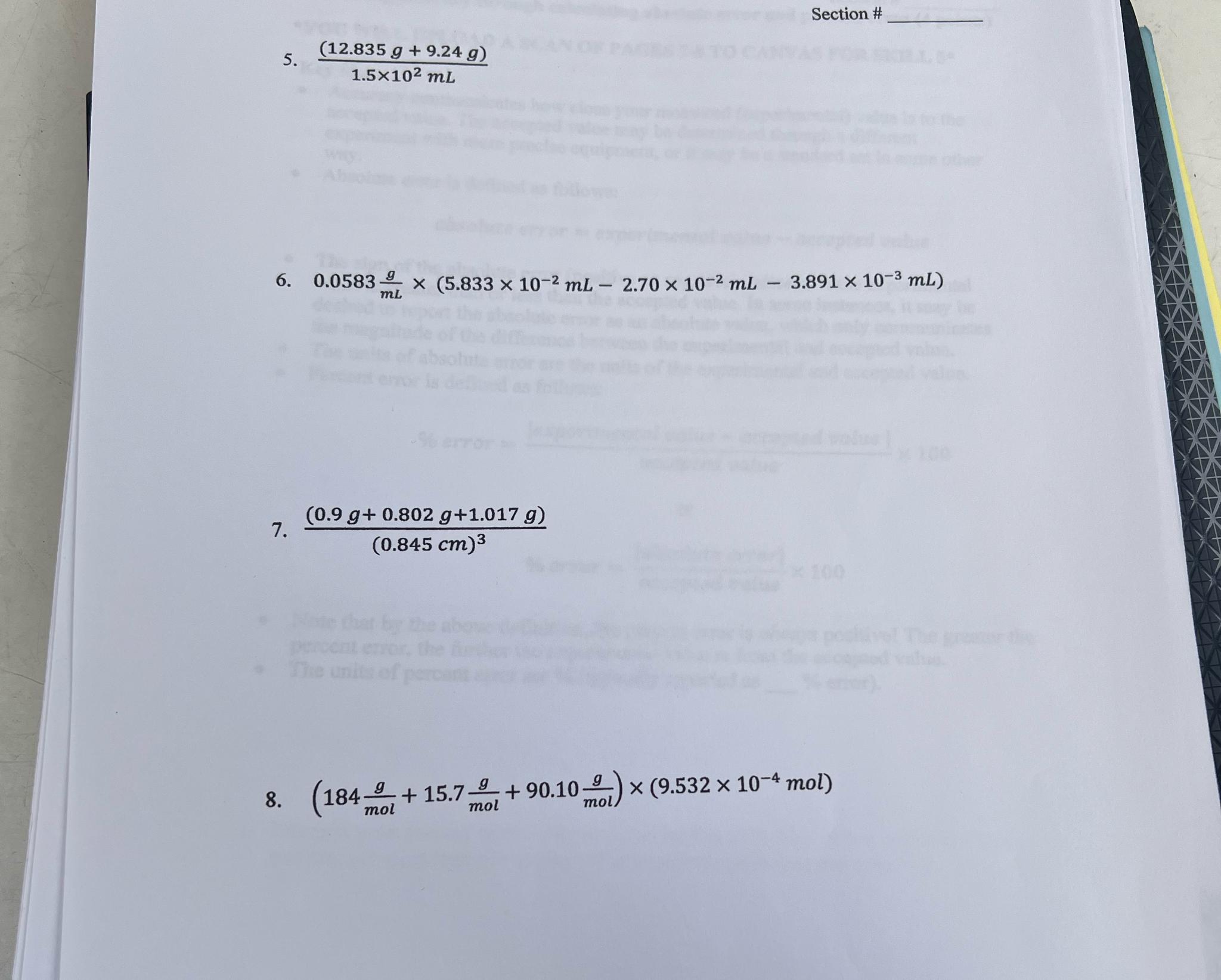 Solved Section | Chegg.com