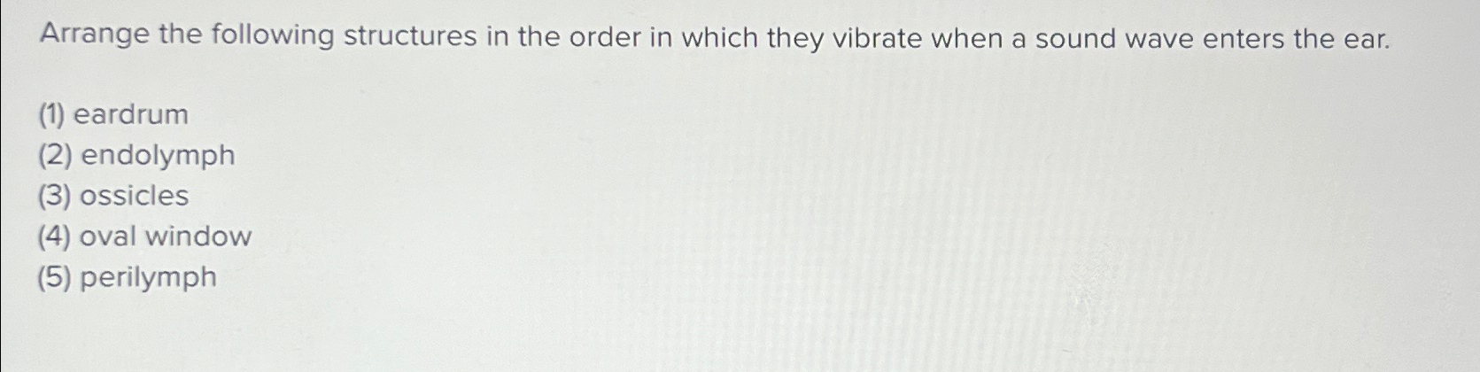 Solved Arrange the following structures in the order in | Chegg.com