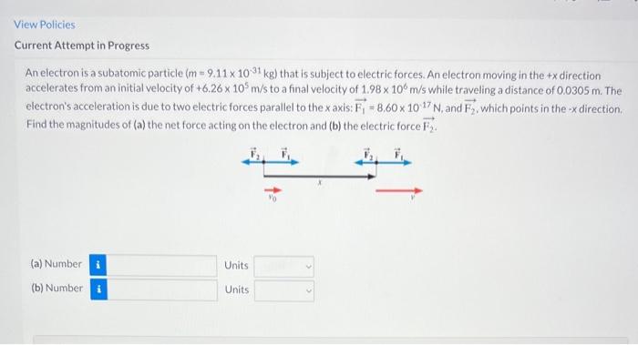 Solved An electron is a subatomic particle (m=9.11×10−31 kg) | Chegg.com