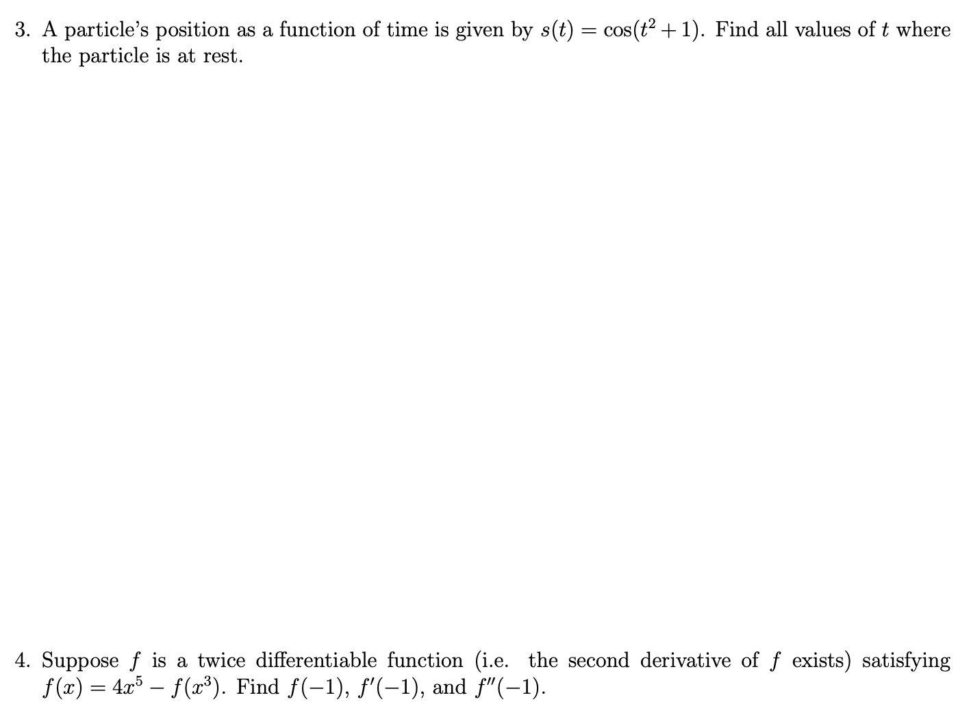 Solved 3.A particle's position as a function of time is | Chegg.com