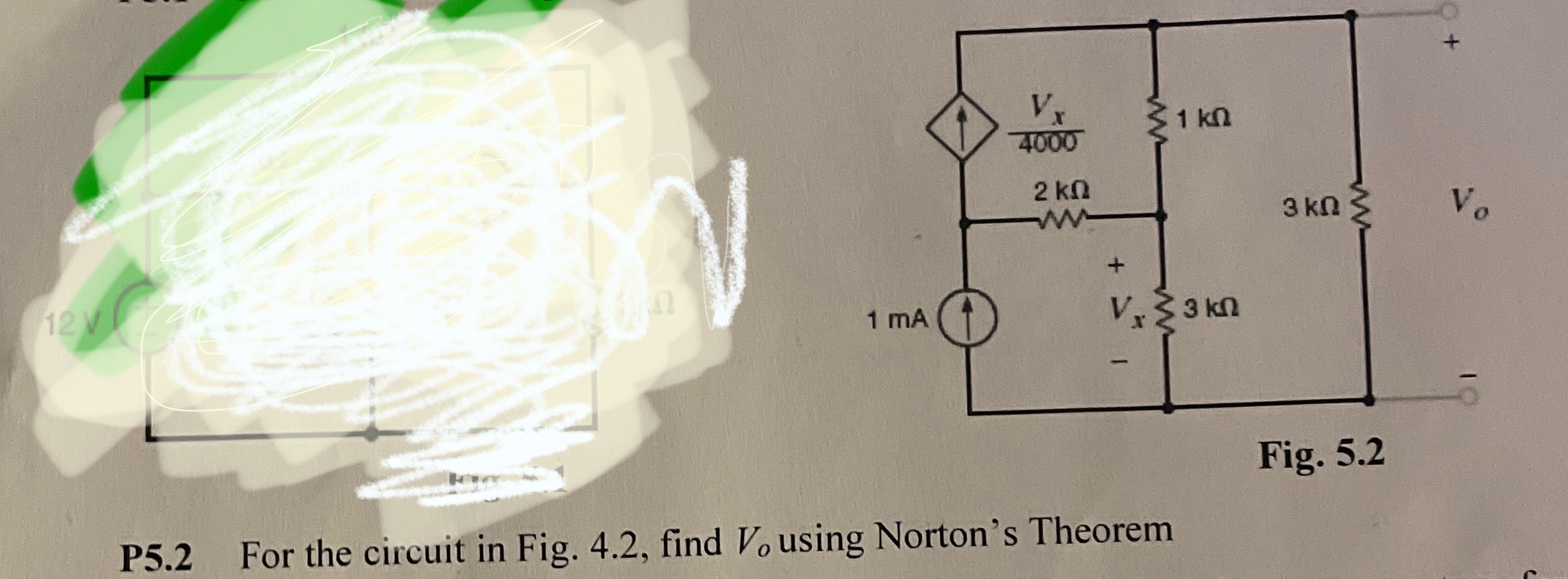 Solved P5.2 ﻿For the circuit in Fig. 4.2, ﻿find Vo ﻿using | Chegg.com