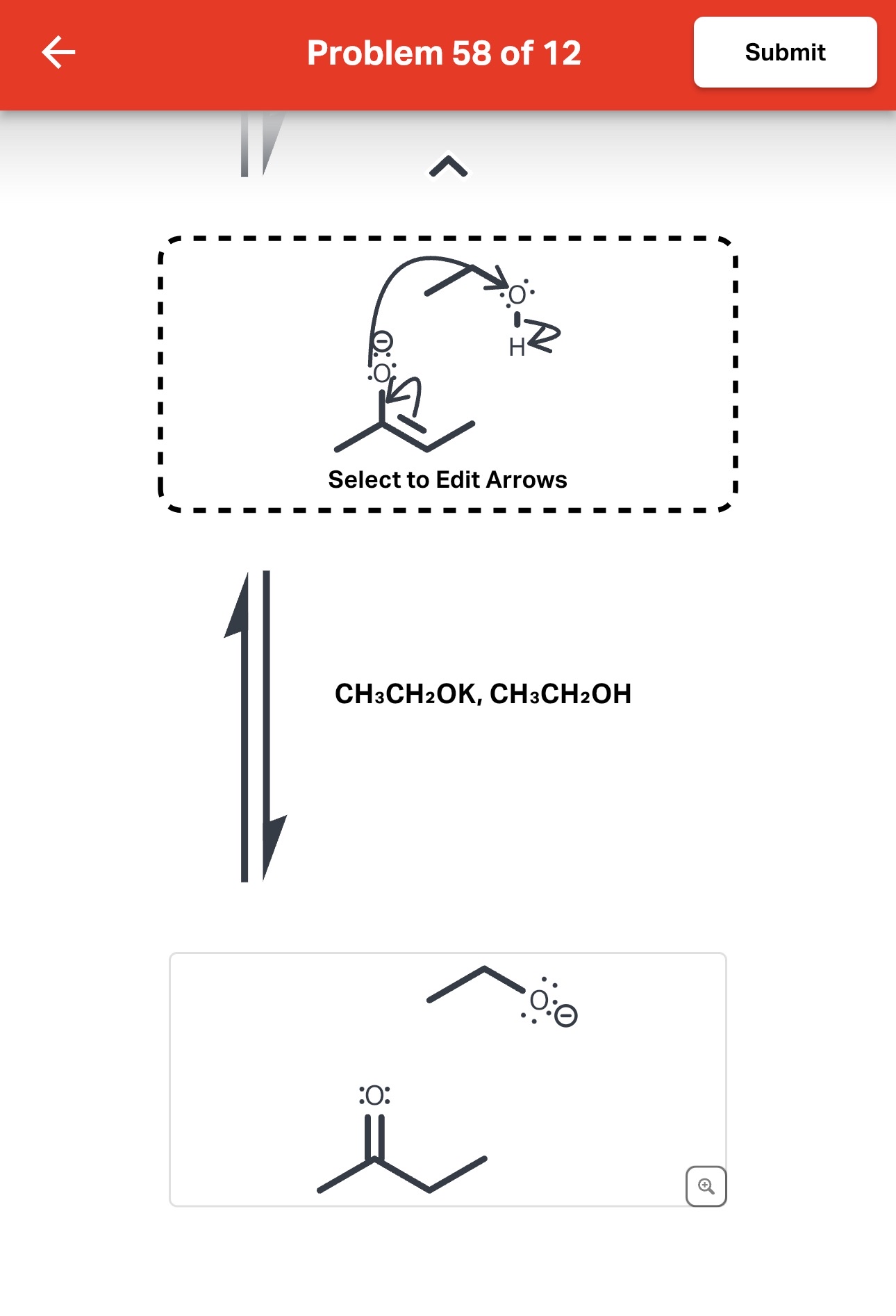 Solved Problem 58 ﻿of 12 ﻿What is the arrow pushing | Chegg.com