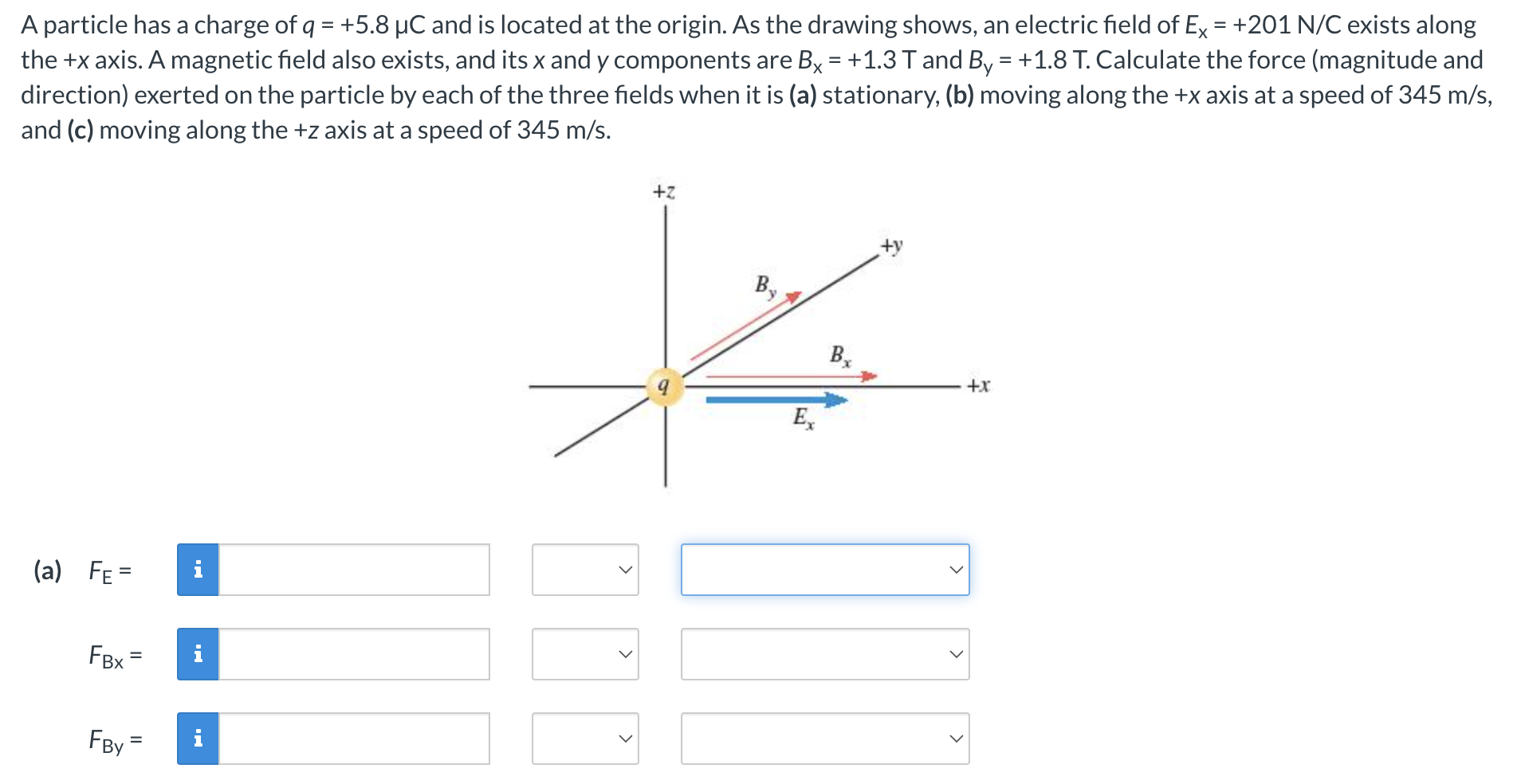 Solved A particle has a charge of q=+5.8μC ﻿and is ﻿located | Chegg.com