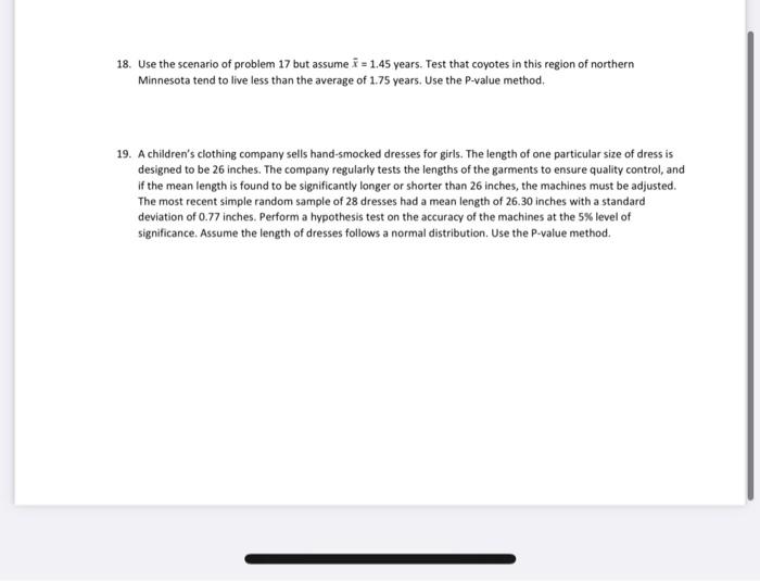 Solved 18. Use the scenario of problem 17 but assume xˉ=1.45 | Chegg.com