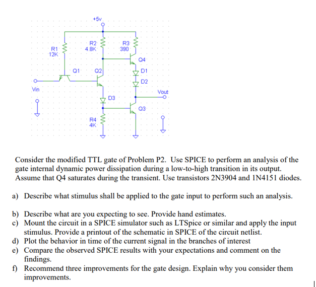 Consider the modified TTL gate of Problem P2. ﻿Use | Chegg.com
