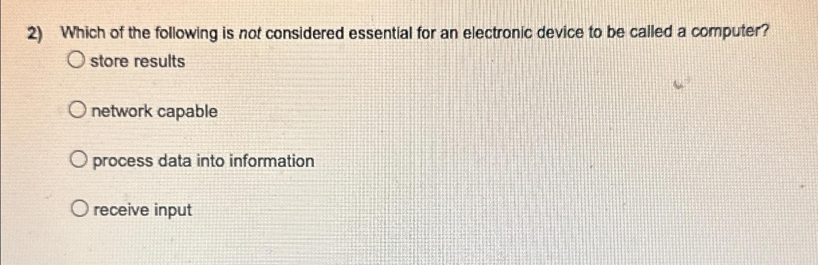 Solved Which of the following is not considered essential | Chegg.com