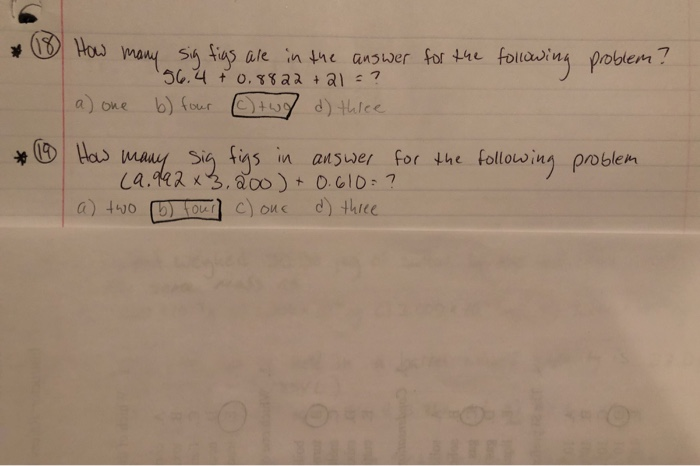 Solved 18 for the following problem? How many sig figs are | Chegg.com