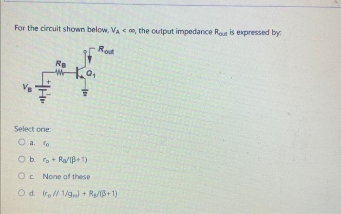 Solved For the circuit shown below, VA