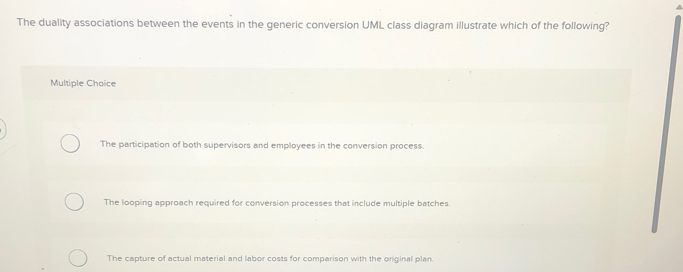 Solved The duality associations between the events in the | Chegg.com