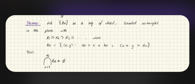 Solved Thearea: Let {Rn} ﻿be a seg of closed, bounded | Chegg.com