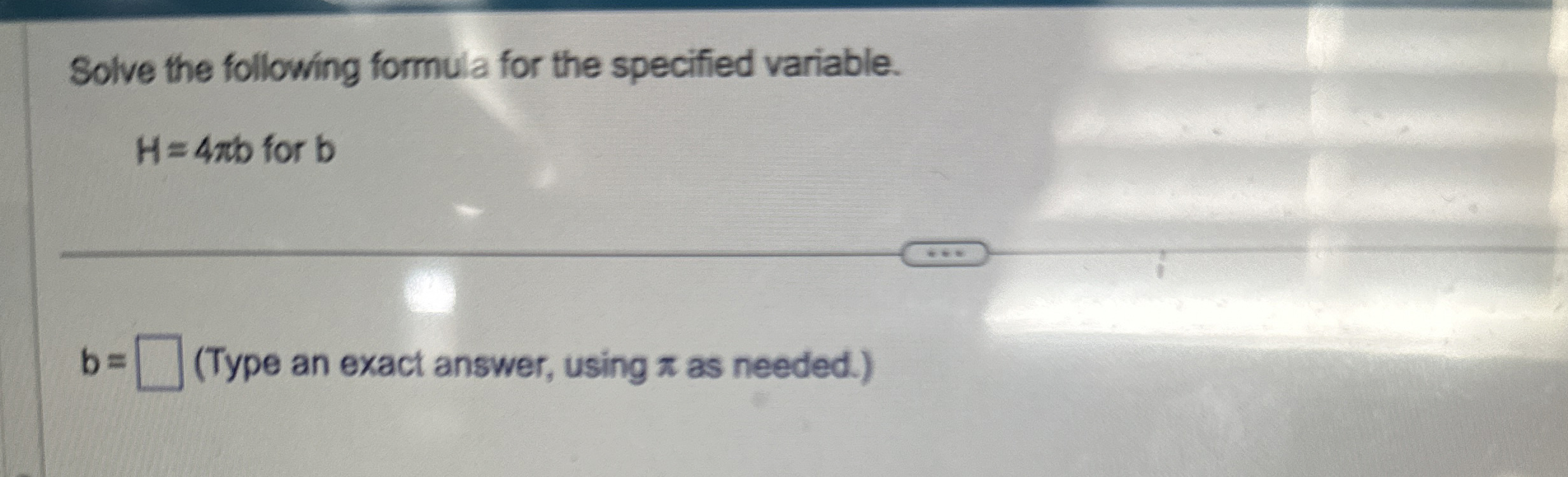 Solved Solve the following formula for the specified | Chegg.com