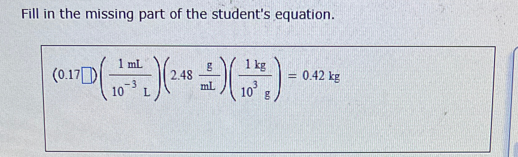 Solved Fill in the missing part of the student's | Chegg.com
