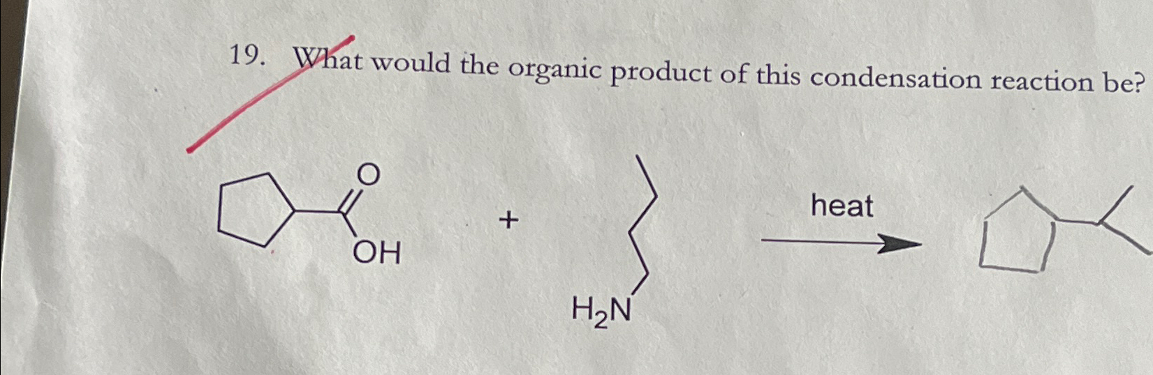 Solved What would the organic product of this condensation | Chegg.com