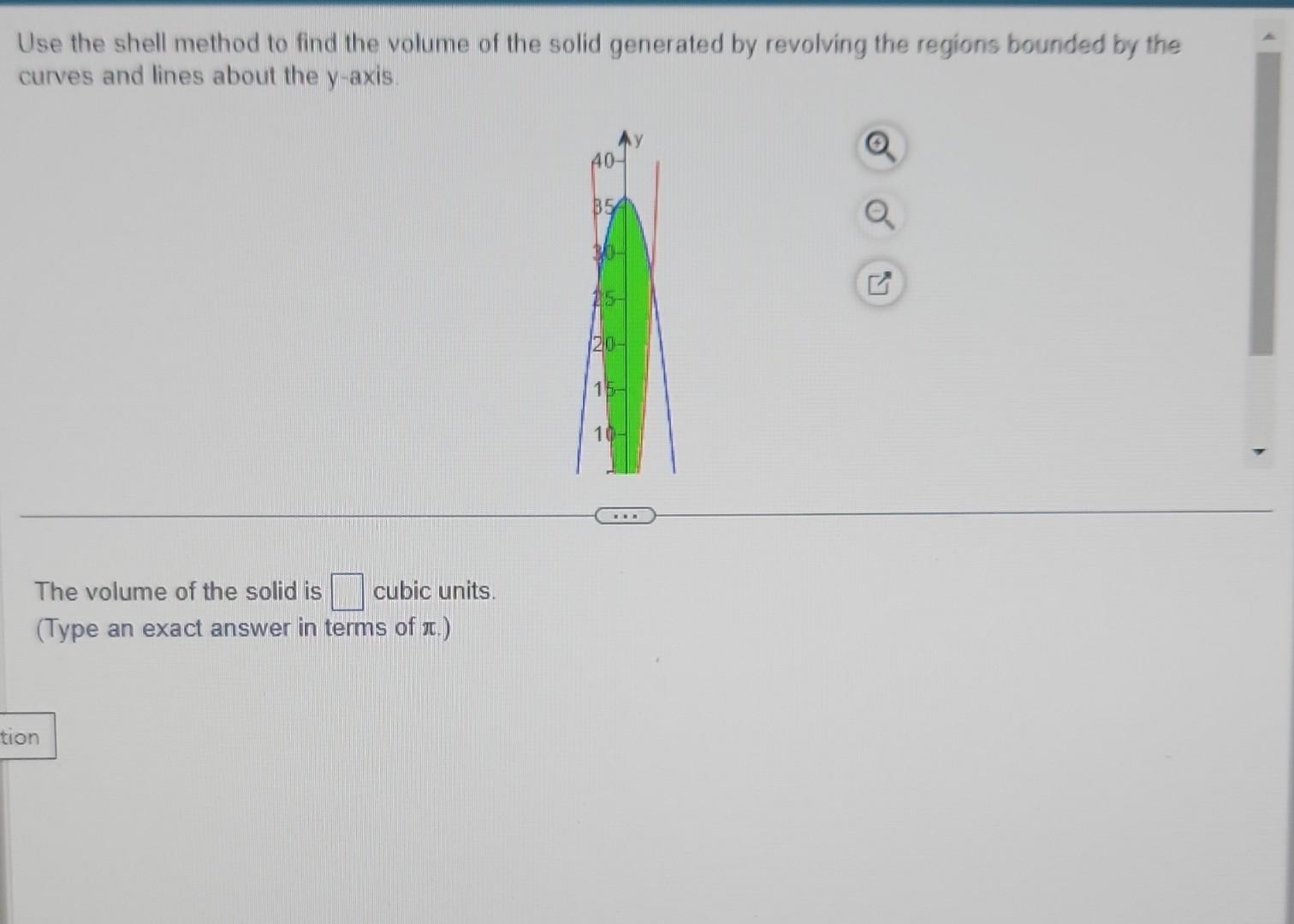 Use the shell method to find the volume of the solid | Chegg.com