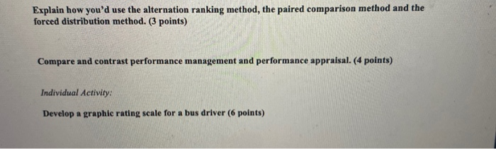 Solved Explain how you'd use the alternation ranking method, | Chegg.com